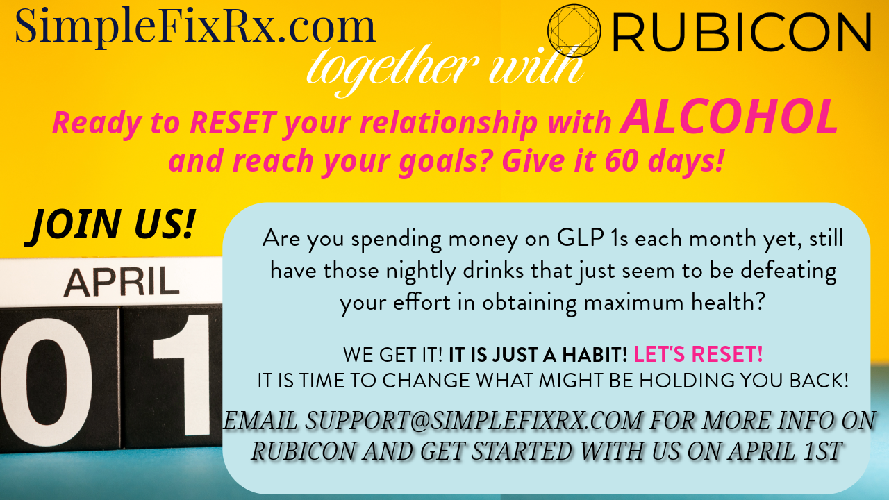 Is alcohol derailing your potential success in reaching your ultimate health goals? SimpleFixRx ...